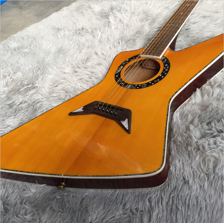 EX Acoustic Natural Hollow Body 20 Frets Rosewood Fretboard Guitar Free ...