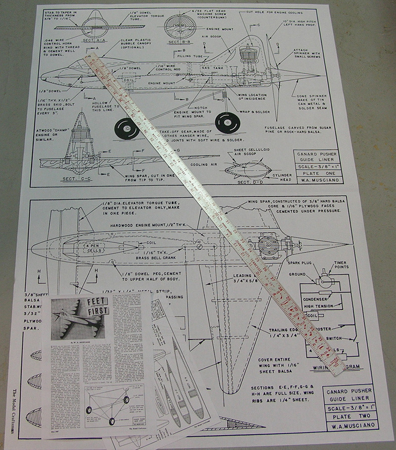Model Airplane Plans (UC): FEET FIRST Canard 24" Pusher .60 Speed ...