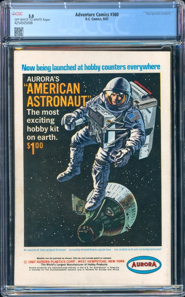 CGC 5.0 VG/F == 1967 Adventure Comics #360 / Superboy / Legion Of Super ...