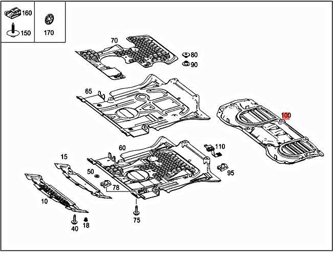 Genuine MERCEDES C292 W166 X166 GL-CLASS X166 Noise encapsulation ...