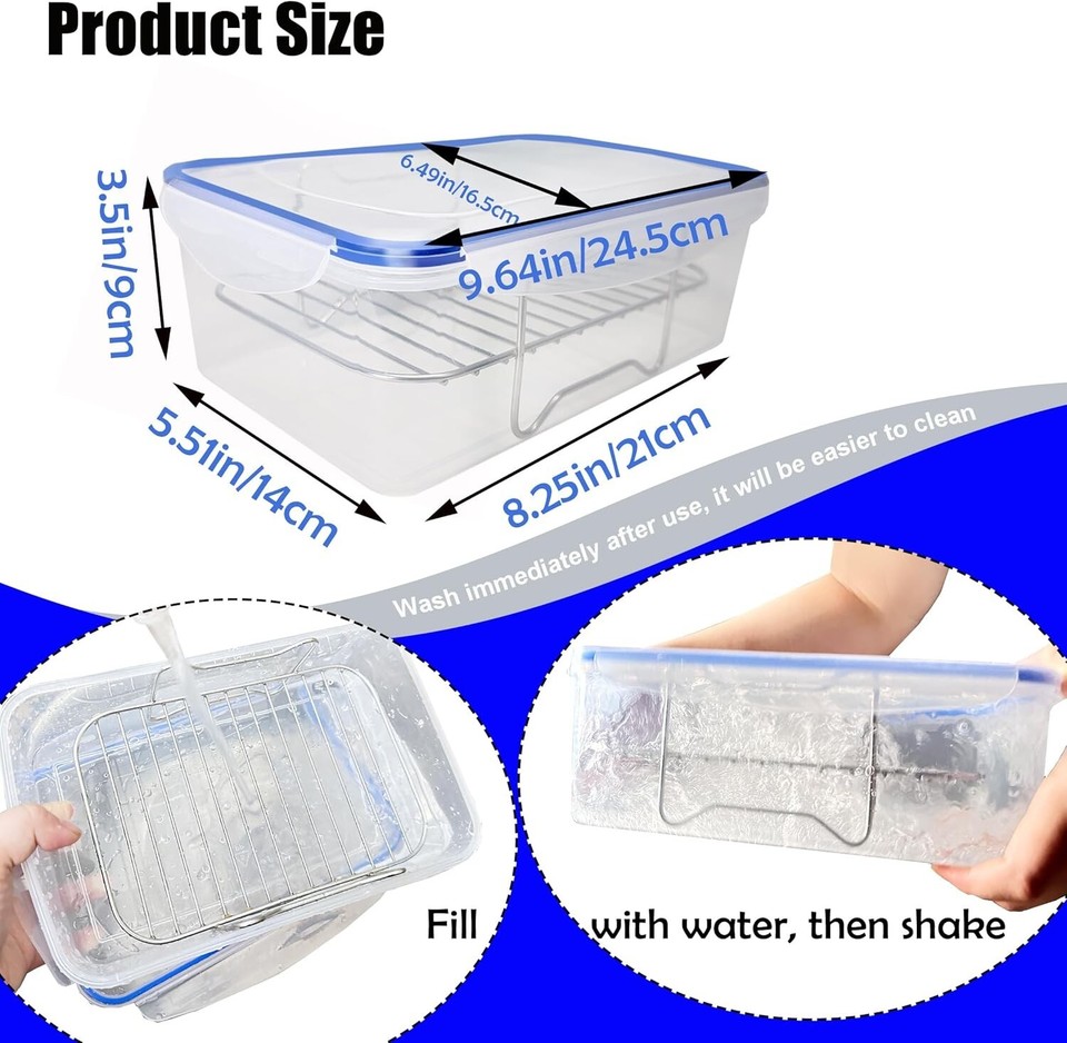 Batter Bowl, Mess Free Breading with Lid Flour Shaker for Seasoning ...