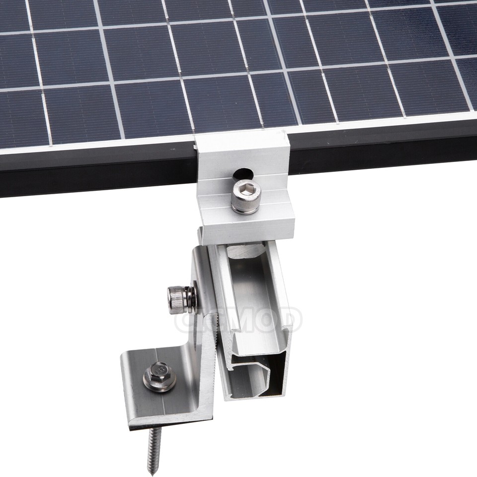 Solar Panel Tilt Mount Brackets Rail Roof RV Car Flat Mounting End/Mid ...