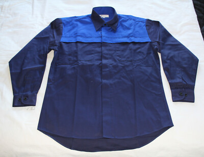 Mens Navy Blue Car Service Mechanic Long Sleeve 100% Cotton Work Shirt ...