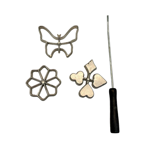 Vintage Pastry Cookie Patty Shell Mold Set Rosette Butterfly Card Suit ...