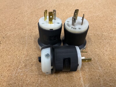 Lot of 3 Hubbell HBL2311 Locking Plug 20A 125V L5-20 | eBay