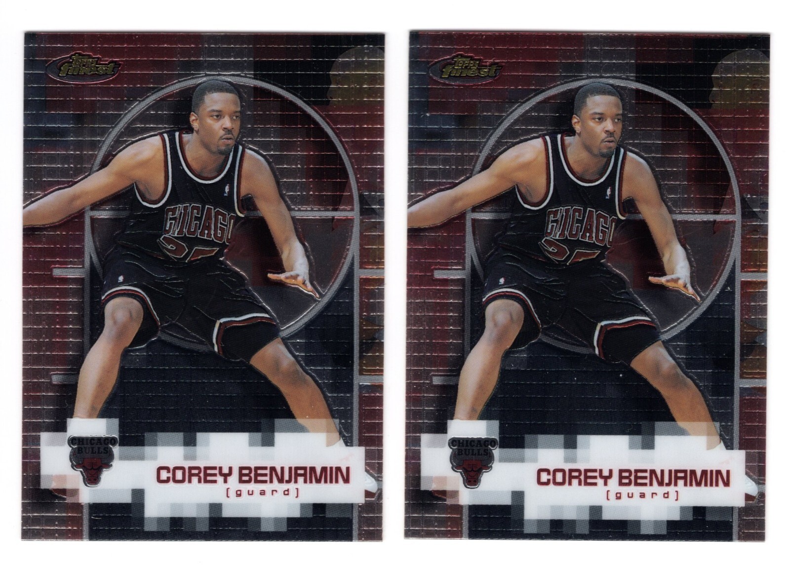 (2) 2000-01 TOPPS FINEST COREY BENJAMIN CARD #21 LOT **NM-MT** CHICAGO ...