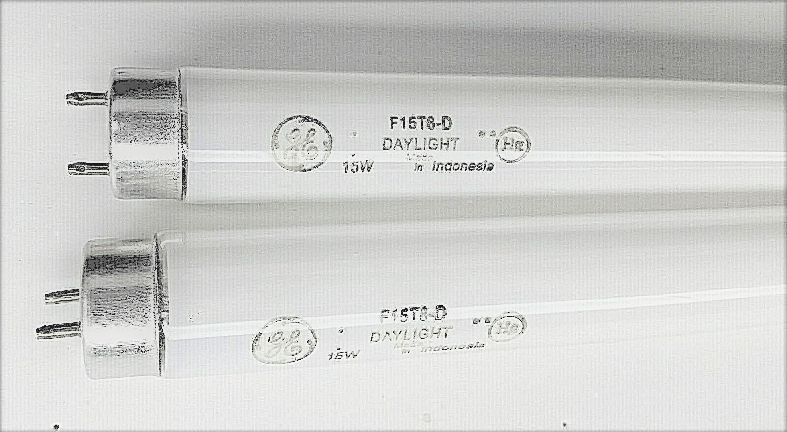 2x GE F15T8/D 15W T8 6500K 18" Fluorescent Linear Light Bulb Sylvania ...