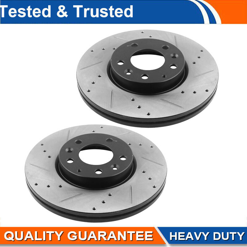 Set of 2 Front Disc Brake Rotors for Ford Fusion Mazda 6 Lincoln MKZ ...