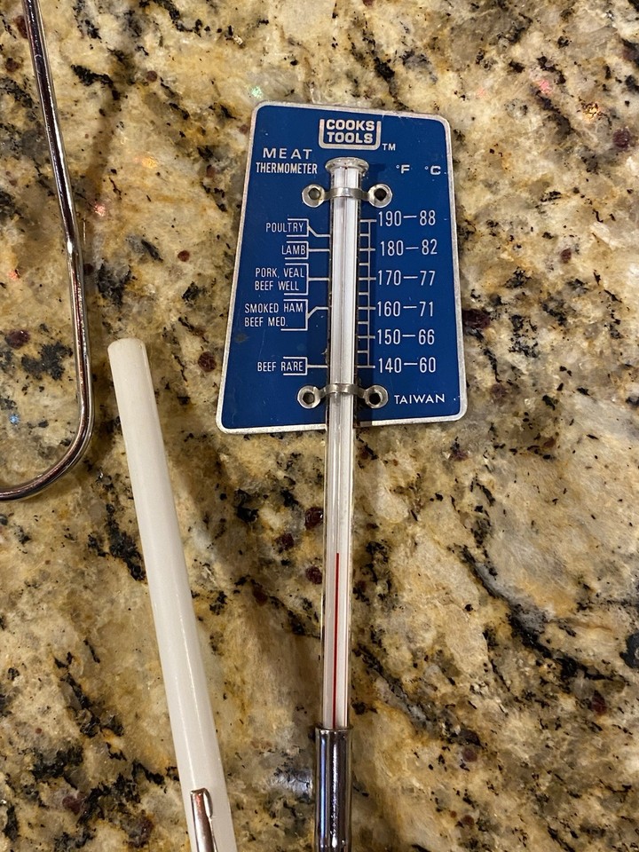 Retro MCM Kitchen Metal Utensils Red Meat Thermometers, S&P, Grapes ...