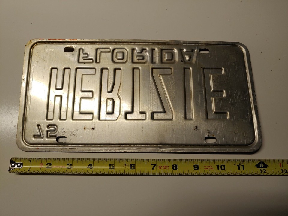 Vintage Florida Vanity License Plate HERTZIE | eBay
