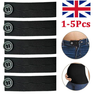 5x Button Hole Waist Band Extenders, Unisex Trousers Skirt Maternity ...