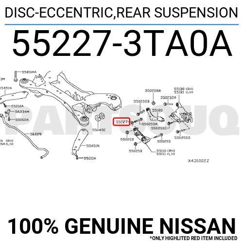 552273TA0A Genuine Nissan DISC-ECCENTRIC,REAR SUSPENSION 55227-3TA0A | eBay