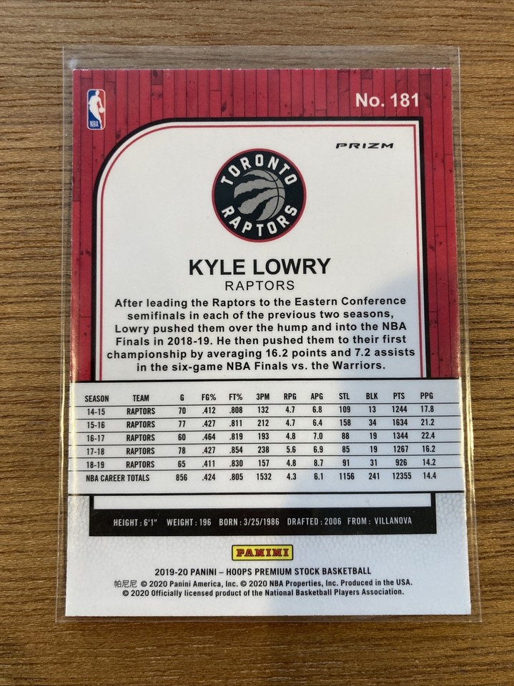 2019-20 NBA HOOPS BASKETBALL CARD RED PREMIUM STOCK KYLE LOWRY #181 | eBay