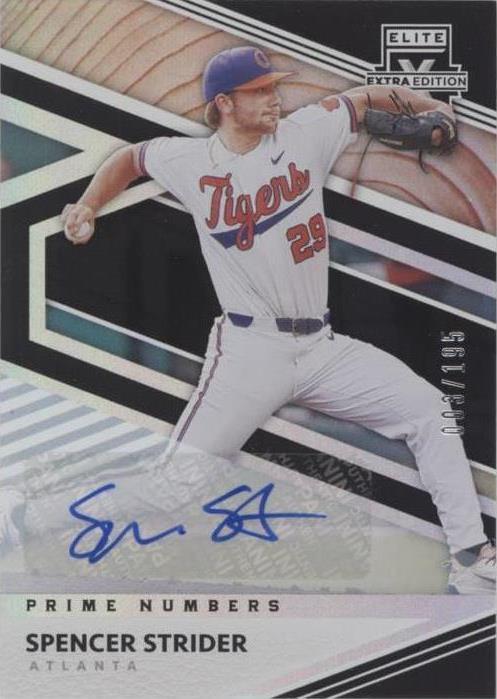 2020 Panini Elite Extra Edition - Spencer Strider #133 Prime Numbers a ...