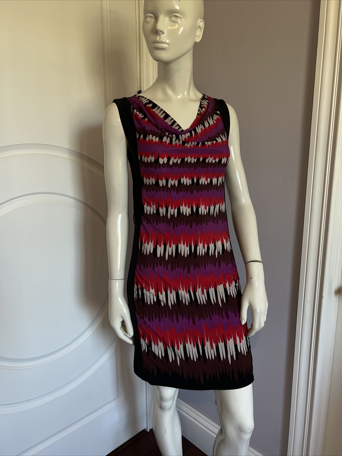 Bisou Bisou Michele Bohbot Sleeveless Cowl Neck Mini Dress Purple Red ...