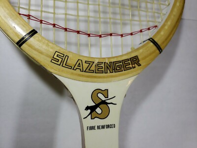 Vintage Tennis Racket Slazenger Pro Ace 1714 Wood 4 1/2" Grip Fiber ...