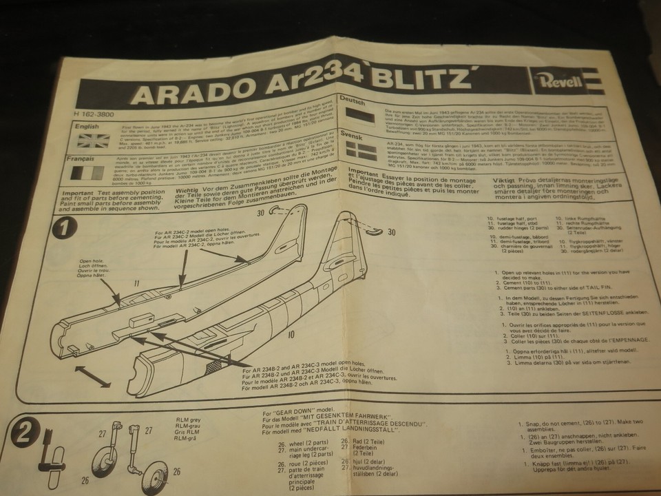 VINTAGE Model Kit Instruction Sheets 1960s/70s Revell Matchbox Frog ...