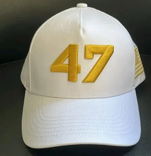 NEW DONALD TRUMP PRESIDENT HAT ONE SIZE ADULT WHITE "47" WITH AMERICAN ...