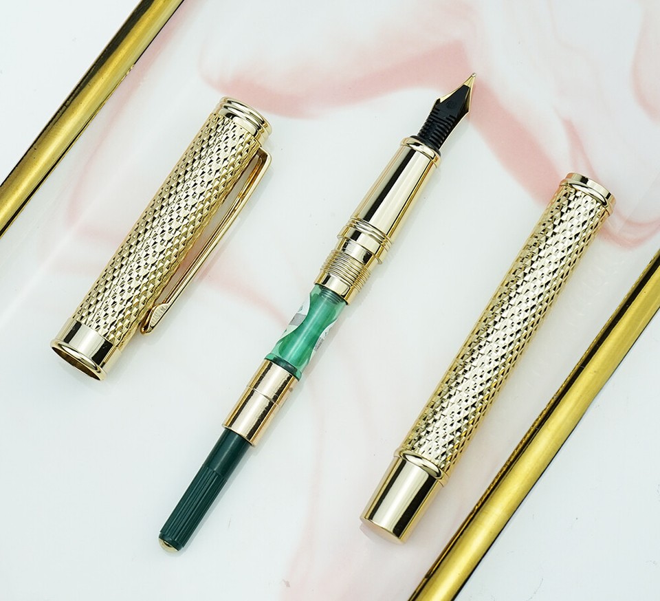 Crocodile 218 Medium Nib Fountain Pen , Noble Golden Gift Pen | eBay