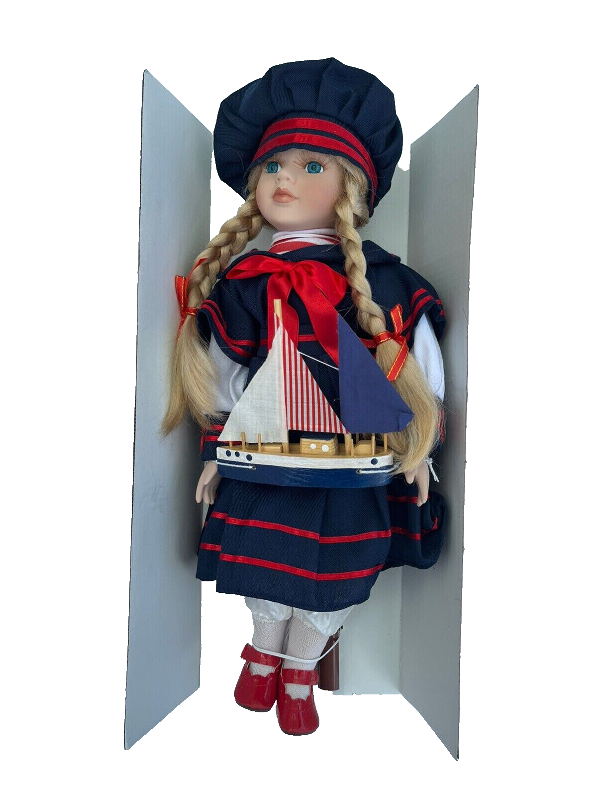 Porcelain Doll Collectible Girl Sailor Nautical 16" with Sailboat ...