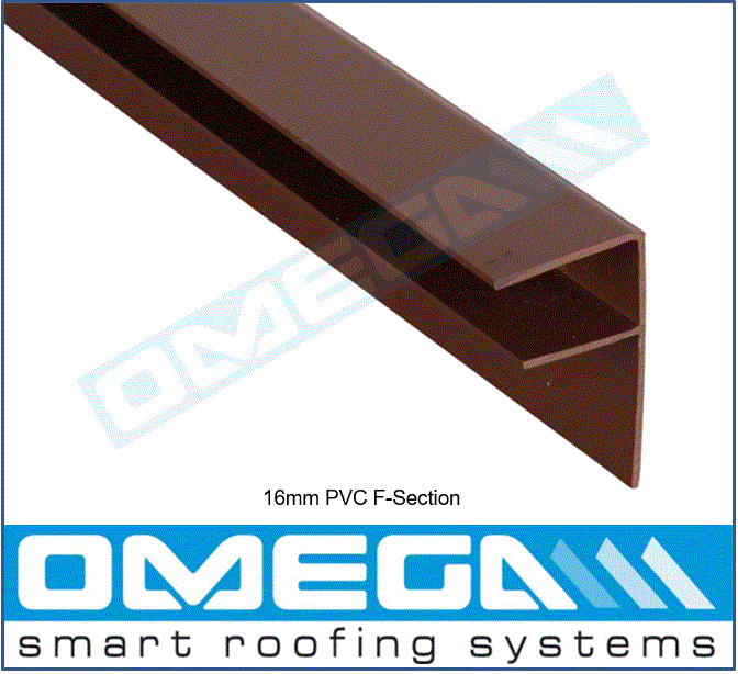PVC F Section for Polycarbonate Roofing Sheets - For 10mm or 16mm ...