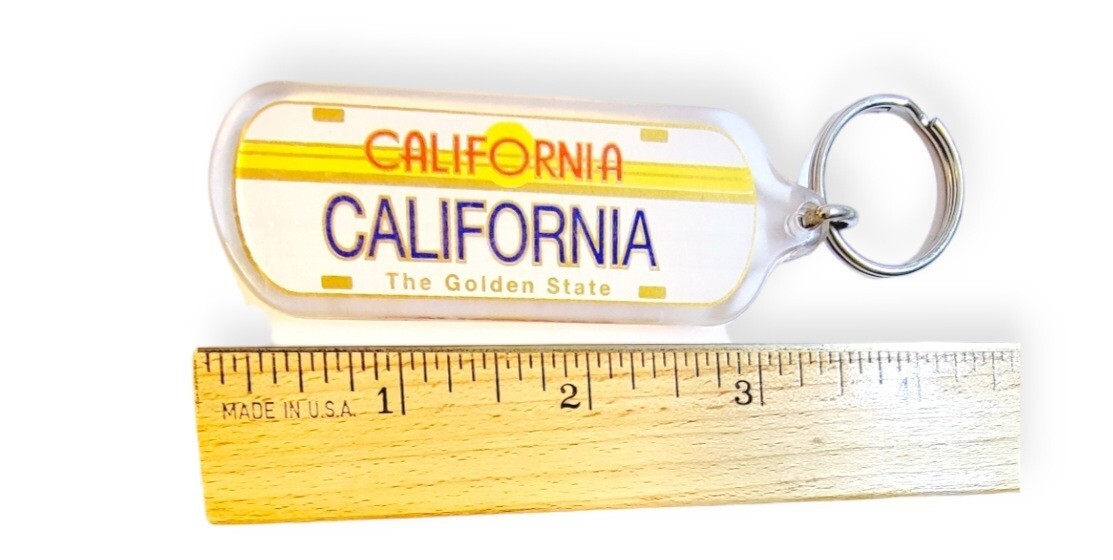 California Keychain The Golden State License Plate Souvenir Plastic ...
