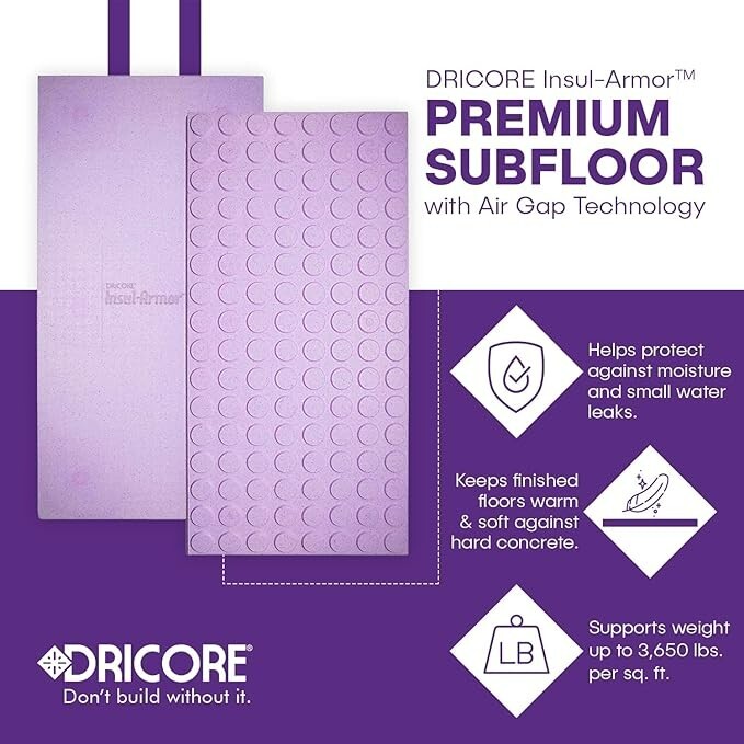 DRICORE Premium Subfloor Specialty Panel Lightweight Light Purple (10 ...