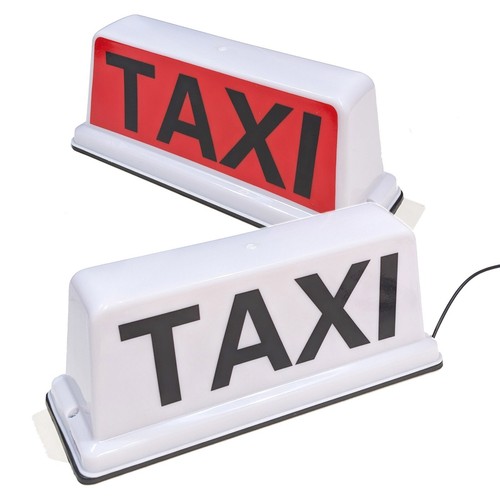 13" 34CM LED MAGNETIC TAXI ROOF SIGN LIGHT WHITE TAXI METER CAB LIGHT ...