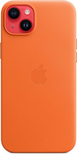 Official Apple iPhone 14 Plus Case Leather Magsafe Orange MPPF3ZM/A for ...