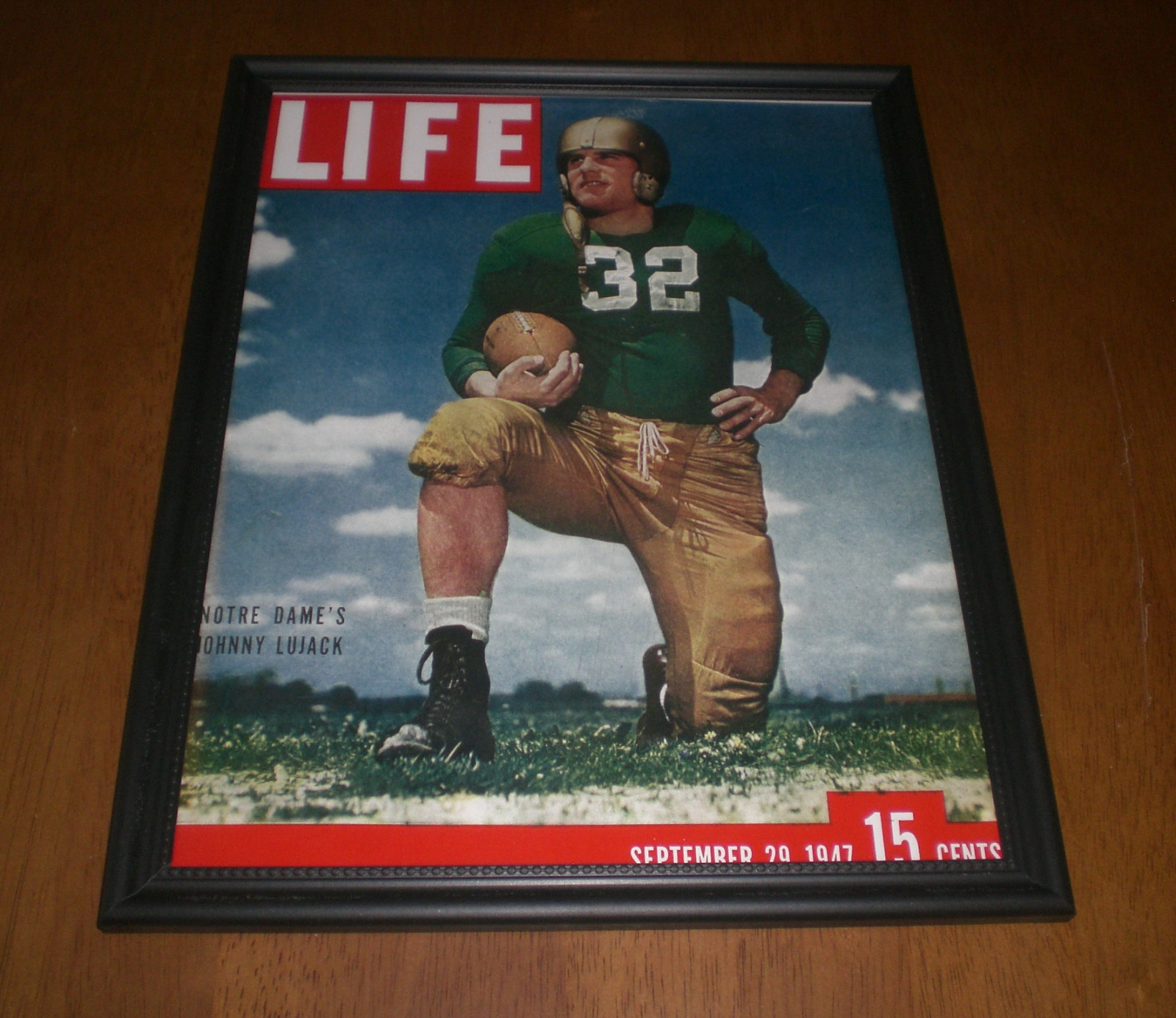 1947 LIFE MAGAZINE NOTRE DAME JOHNNY LUJACK FRAMED COLOR PRINT | eBay