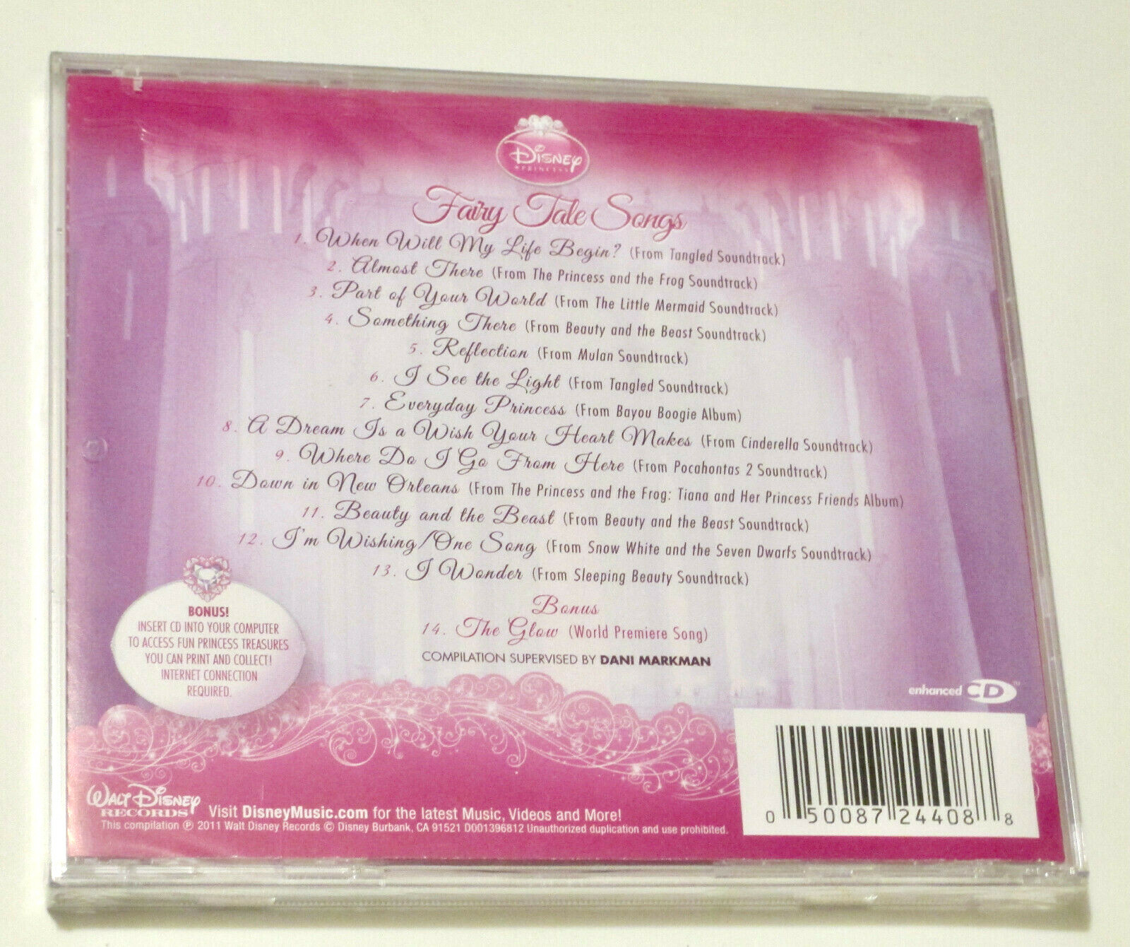 DISNEY PRINCESS FAIRY TALE SONGS ENHANCED CD 2011, WALT DISNEY RECORDS ...