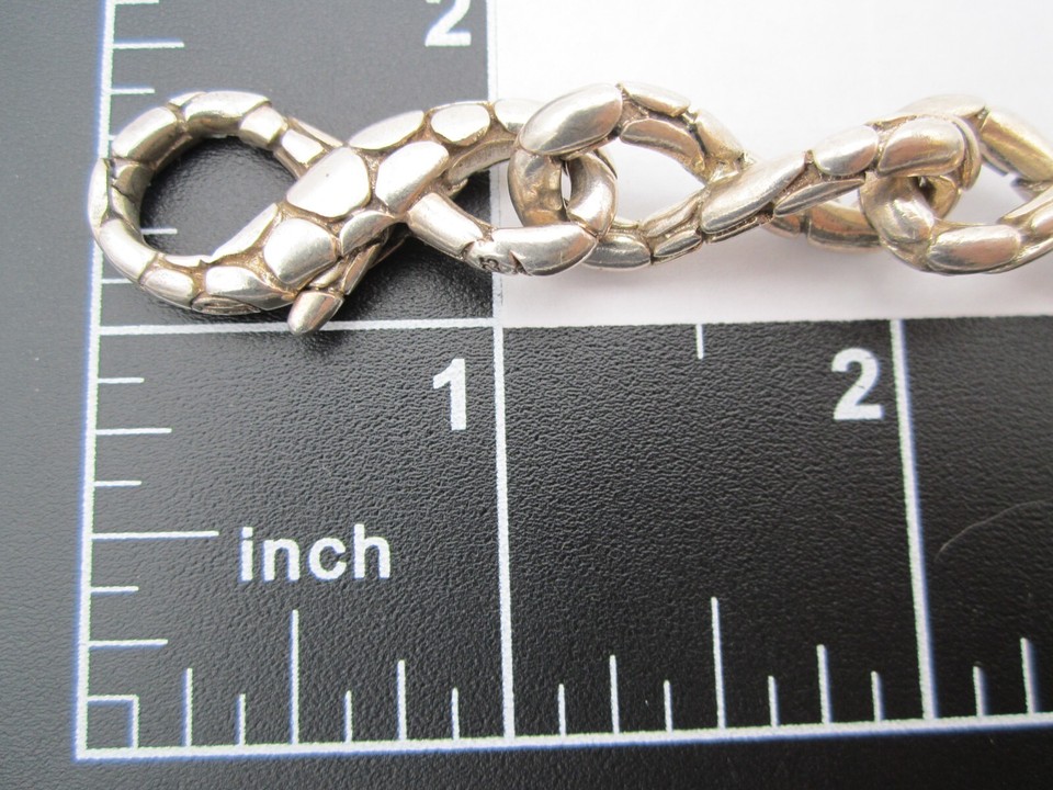 AUTHENTIC John Hardy Kali Pebble BRACELET Sterling Silver INFINITY LINK ...