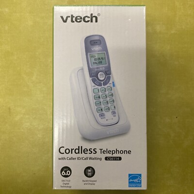 VTech CS6114 DECT 6.0 Cordless Phone with Caller ID/Call Waiting, White ...