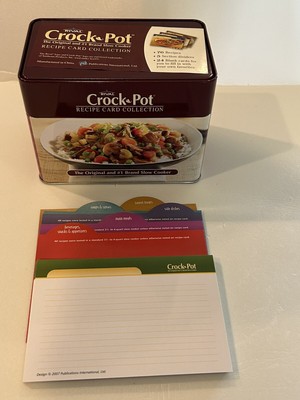Rival Crock Pot Recipe Card Tin~2 Recipe Cards-5 Dividers-24 Blank ...