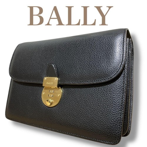 Bally Grained Leather Clutch Bag Second Bag Black From Japan | eBay