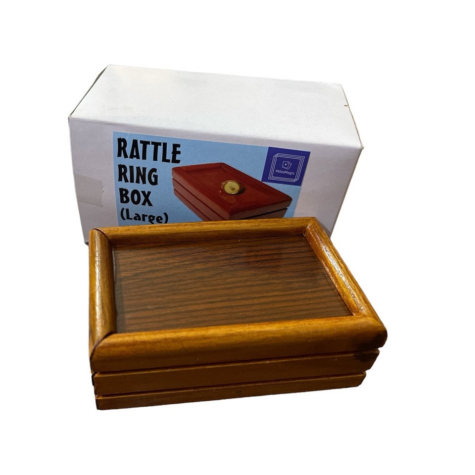 Rattle Ring Box Gimmick Vanish Coins, Rings, Deluxe Wooden Close Up ...