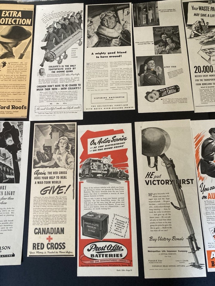 23 Canadian Canada WWII Ads RCAF Red Cross Army Military 1940S War ...