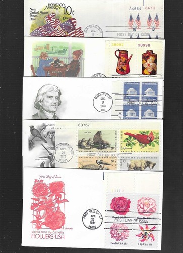 US FDC FIRST DAY COVERS COLLECTION 1970 'S LOT OF 25 PLATE BLOCKS NO ...