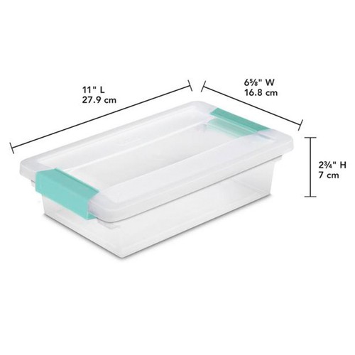 Sterilite Small Clip Box Clear Storage Tote Container with Latching Lid ...