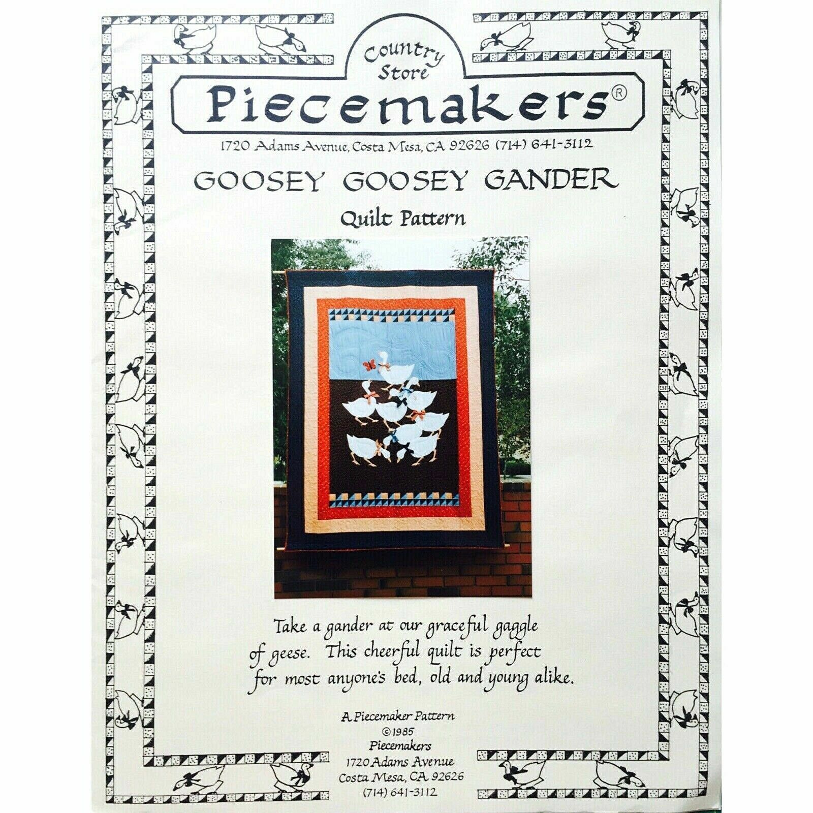 Goosey Goosey Gander Geese Goose Quilt PATTERN by Country Store ...