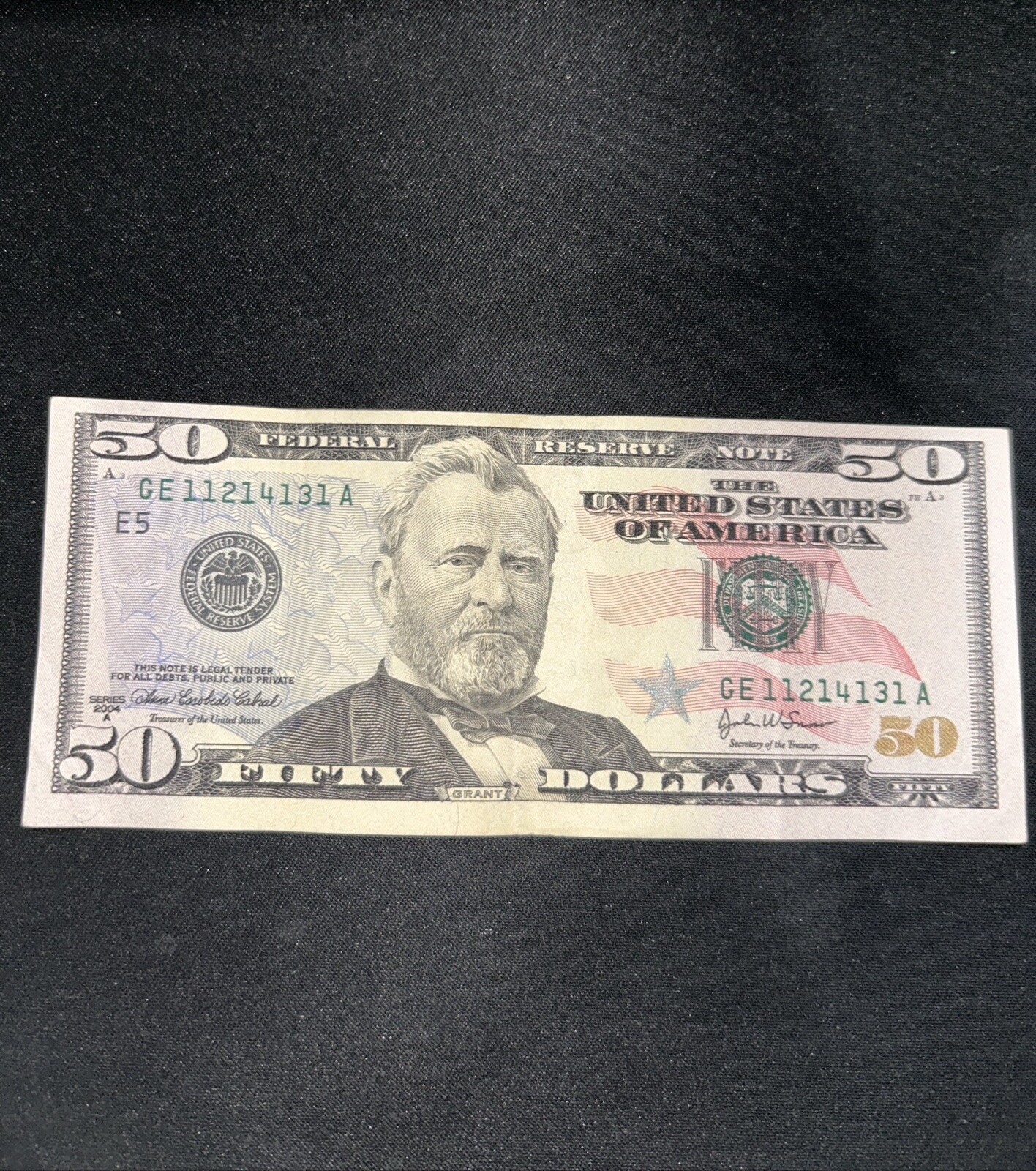 New style $50 DOLLAR BILL. 2004- OFF CENTER - COLLECTOR'S MISS CUT | eBay