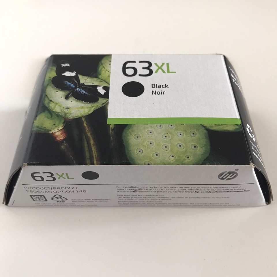 7/2022 NOS Genuine HP 63XL Black Ink Cartridge F6U64AN High Yield OEM ...