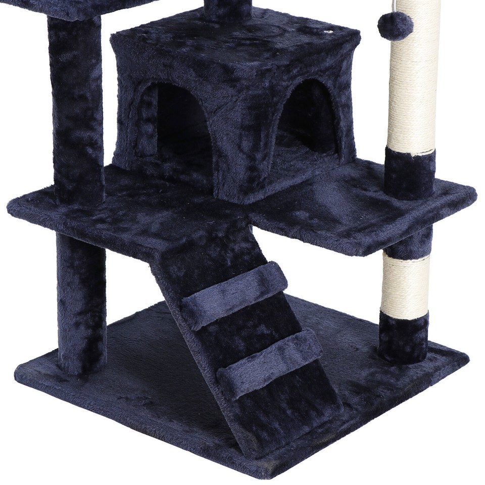 55" Cat Tree Tower Cat House Condo Multi-Layer Cat House Scratching ...