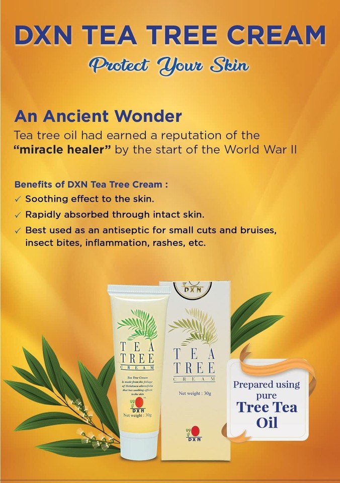 DXN Tea Tree Cream (30 gram) For Skin cuts, Bruises, Inflamations ...