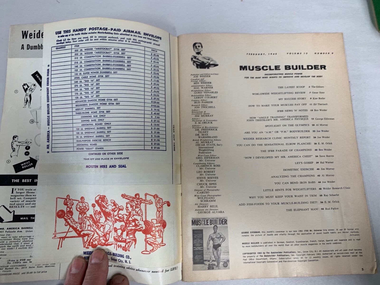 Vintage Feb 1963 2/63 MUSCLE BUILDER MAGAZINE Bodybuilding (A6) | eBay