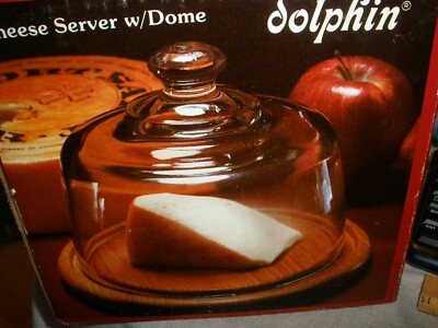 NEW Dolphin Cheese Server with Dome Style 79/2 Teakwood | eBay