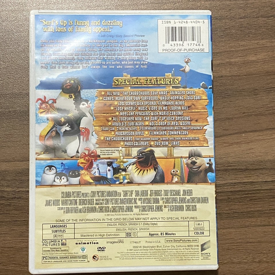 Surf's Up (DVD, 2007) Wide Screen Special Edition - Shia LaBeouf, Jeff ...