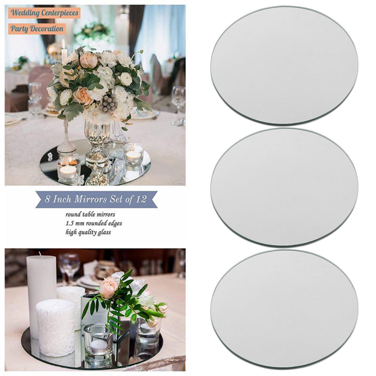 Decorative Mirror Trays Candle Plate Round Mirror Plate for Wedding ...