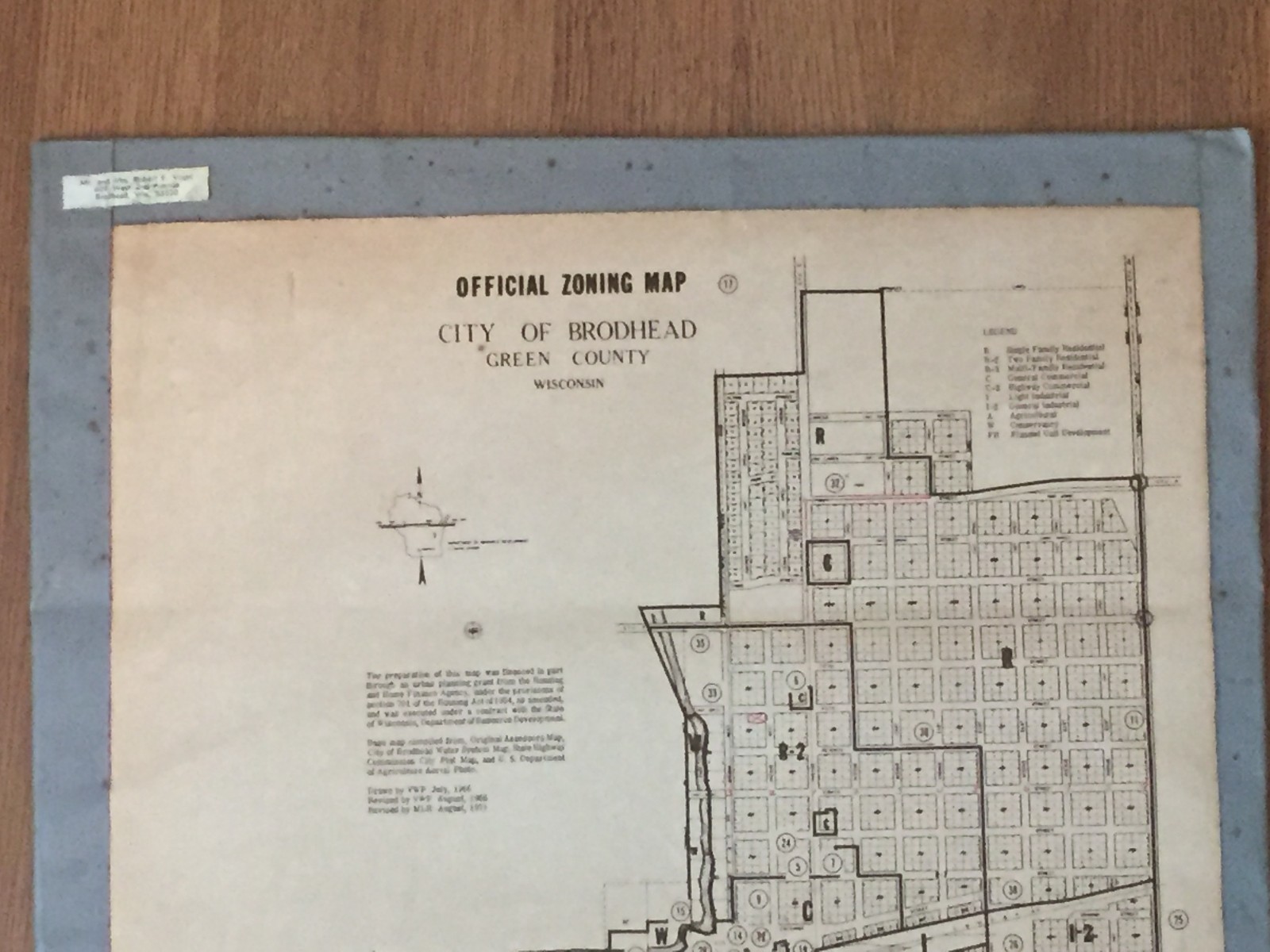 Antique Zoning Map of Brodhead, Wisconsin | eBay