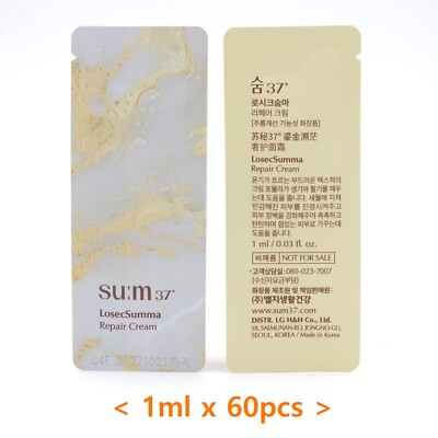 SU:M37 LosecSumma Repair Cream 1ml x 60pcs Anti Aging Moisture K-Beauty ...